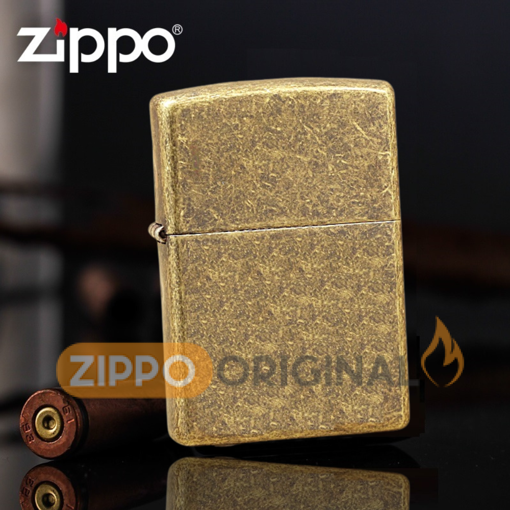 خرید زیپو اصل کد 201FB طلایی آنتیک - زیپو اورجینال